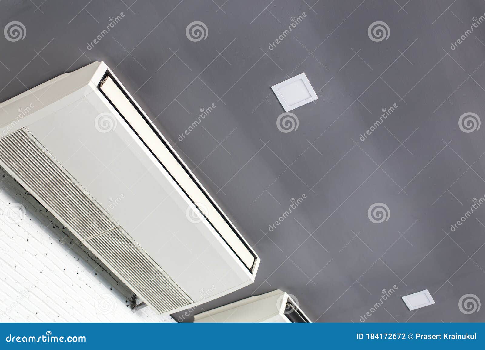 Cool Air Conditioner System on White Wall Room Stock Photo - Image of ...