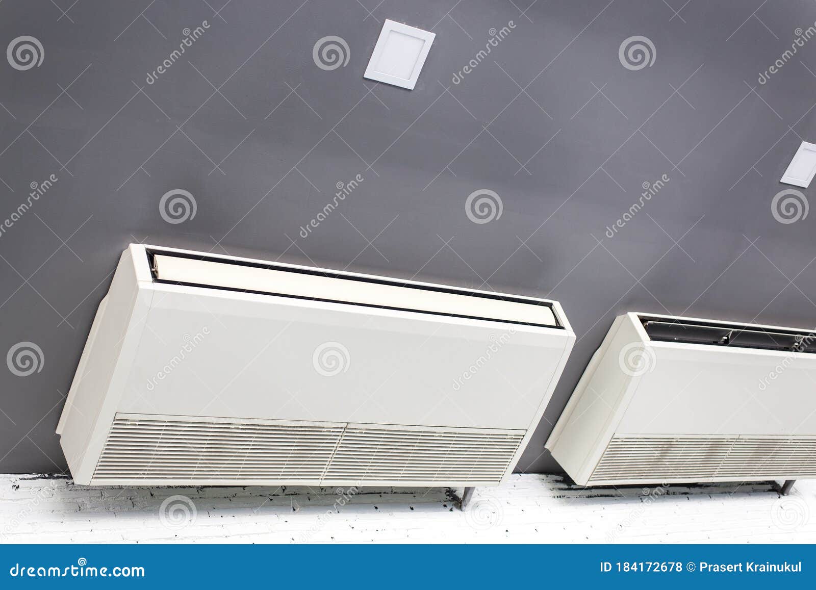 Cool Air Conditioner System on White Wall Room Stock Photo - Image of ...