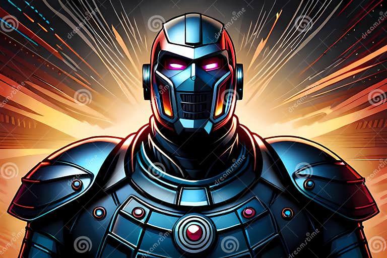 Cool android robot stock illustration. Illustration of closeup - 287399912