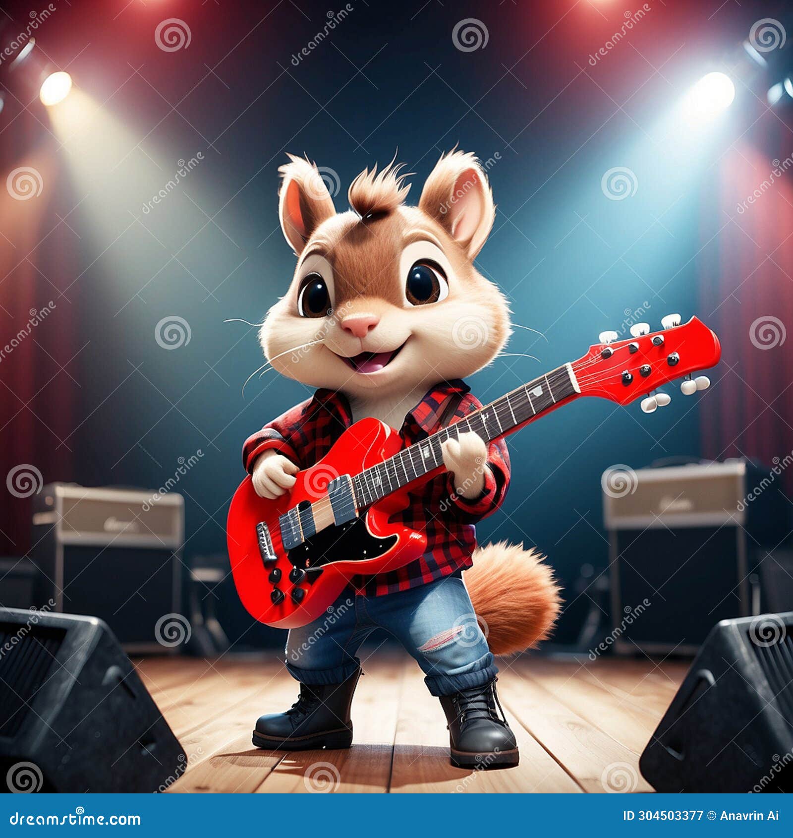 Squirrel With A Guitar. Vector Graphics | CartoonDealer.com #270868024