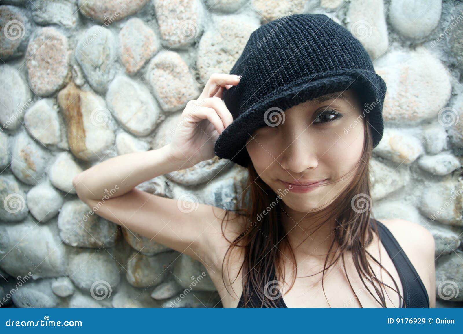 Cool Asian Girl Looking at Viewer Stock Image - Image of hair, gorgeous ...