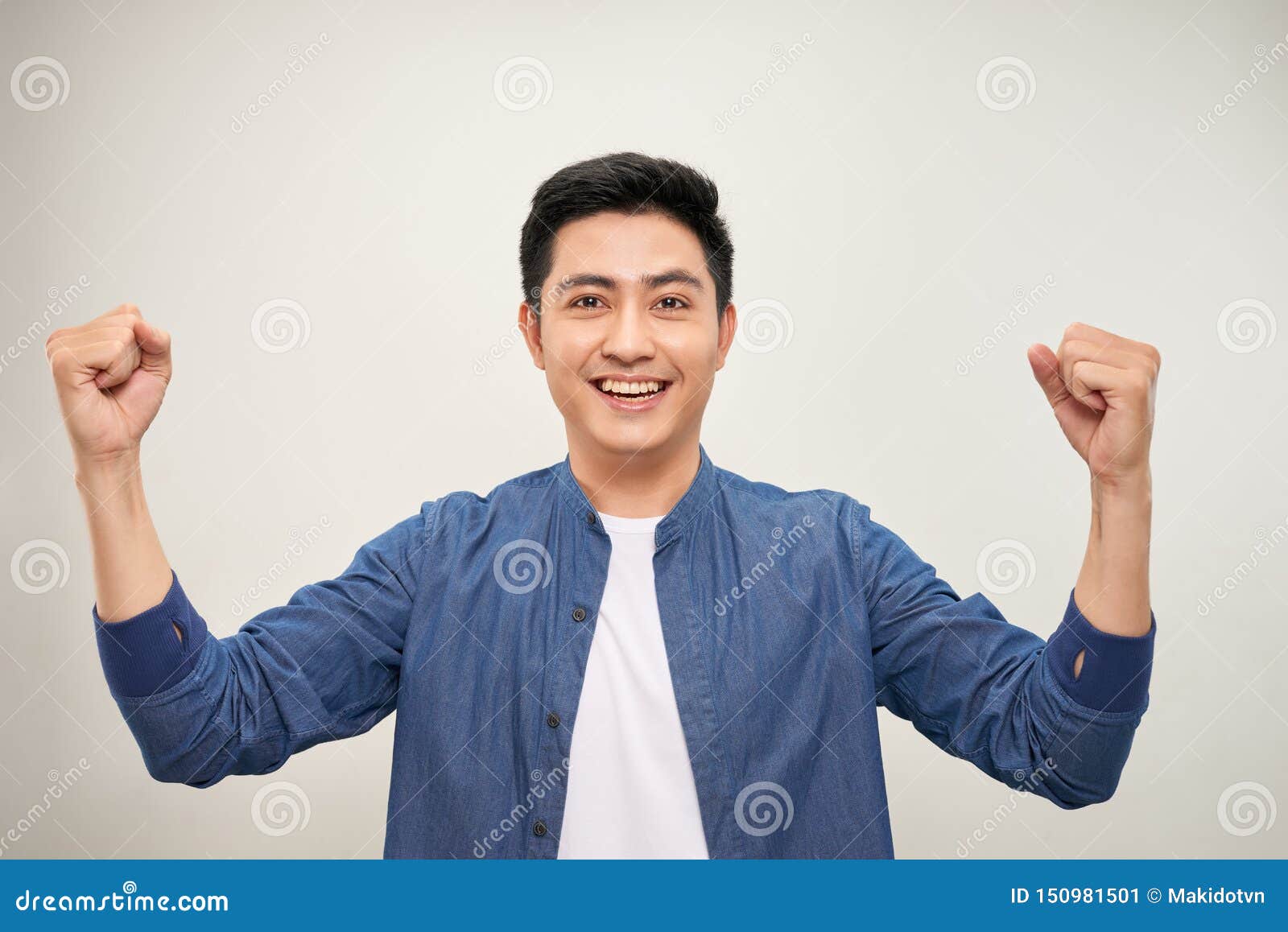 Cool asian man winner sign stock image. Image of face - 150981501