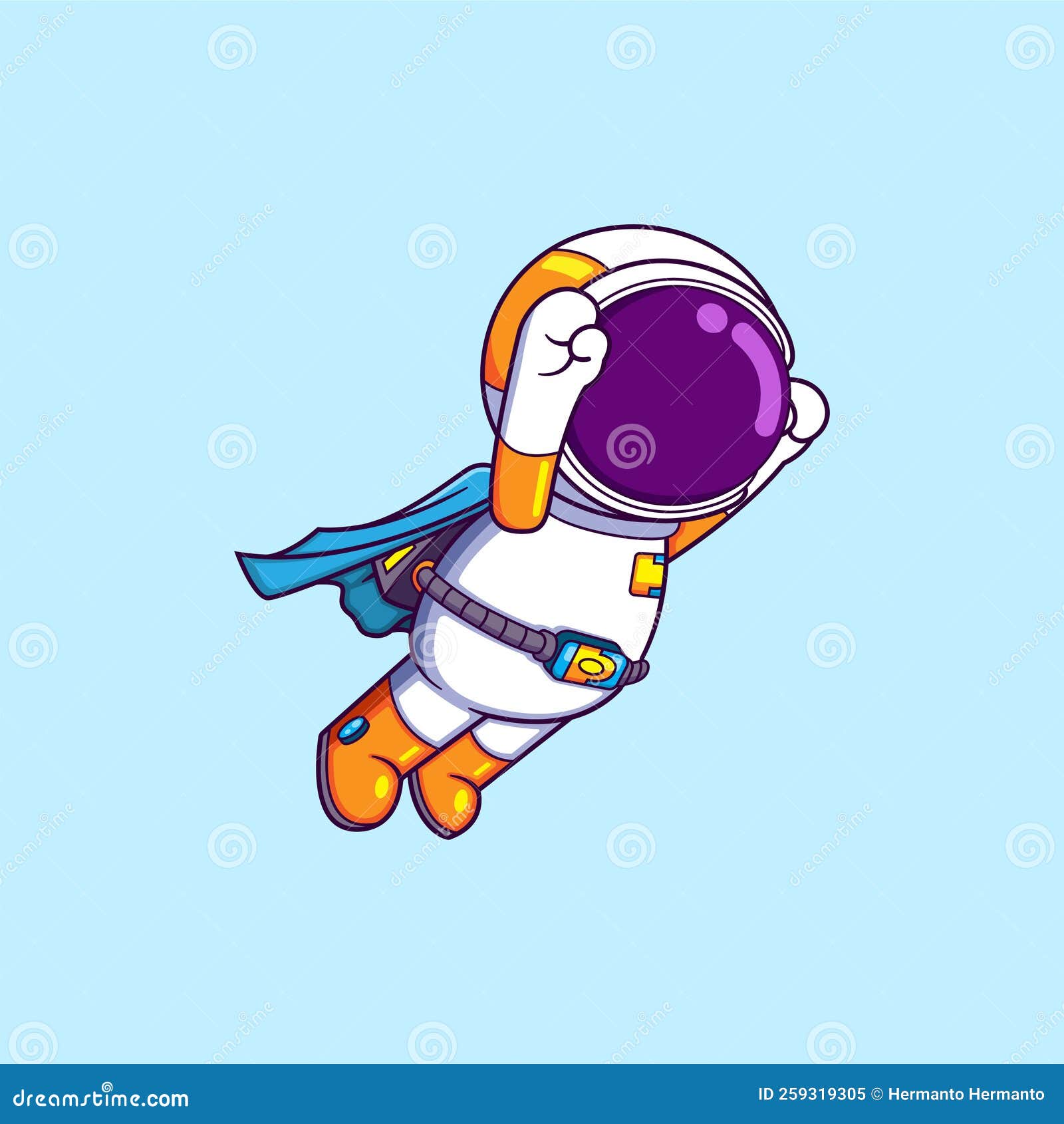 The Cool Astronaut is Flying so Fast in the Sky with the Magic Cloak ...