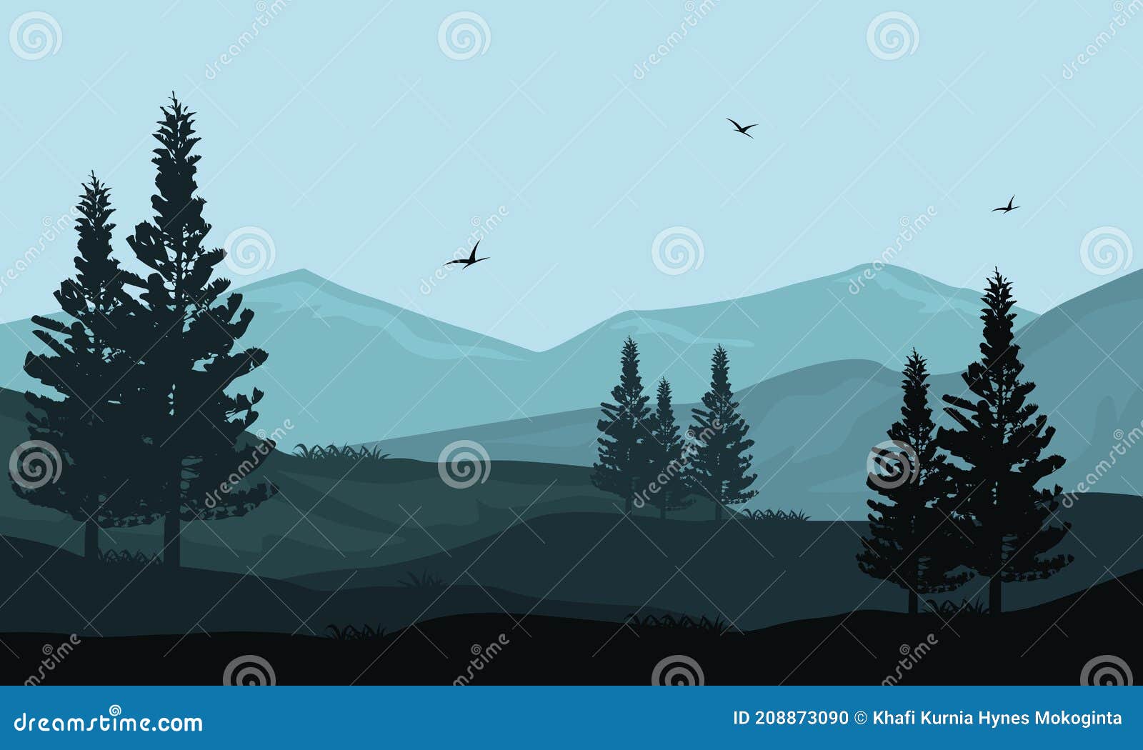 Cool Atmosphere with a Nice View in the Morning Bright. Vector ...