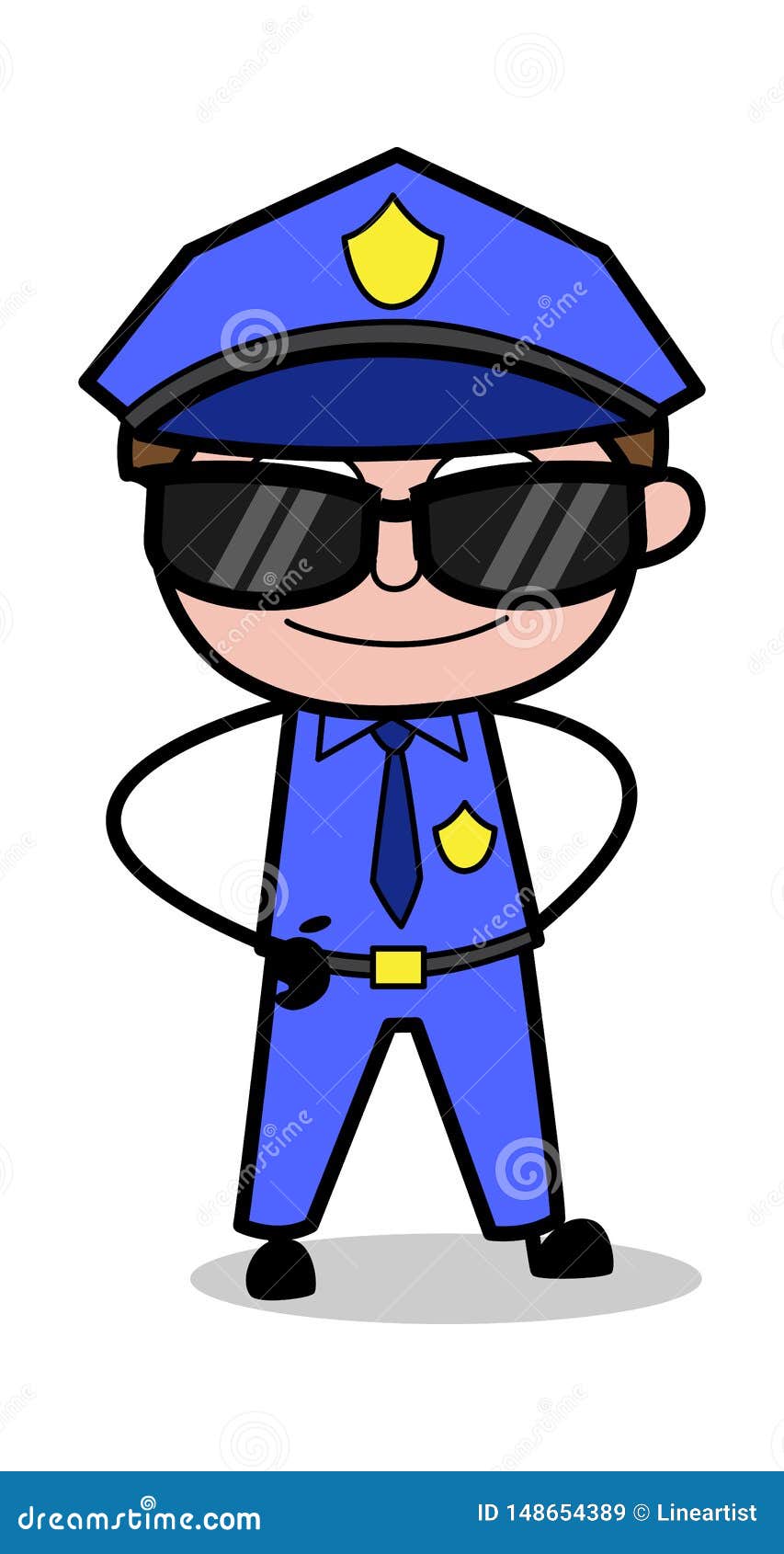 Cool Attitude - Retro Cop Policeman Vector Illustration Stock ...