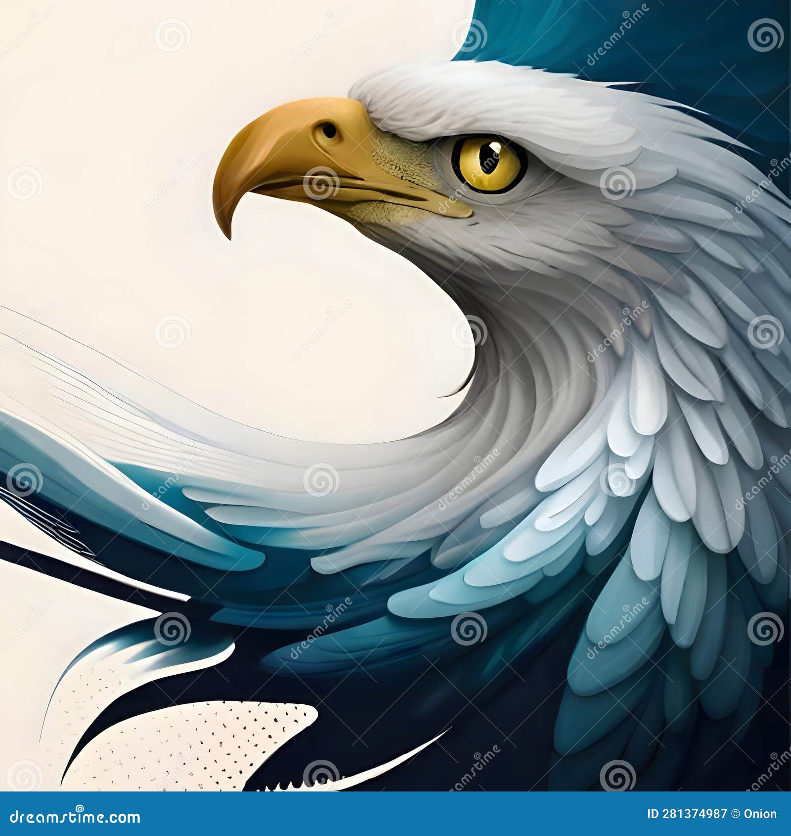 Cool Bald Eagle Illustration - Ai Generated Image Stock Illustration ...