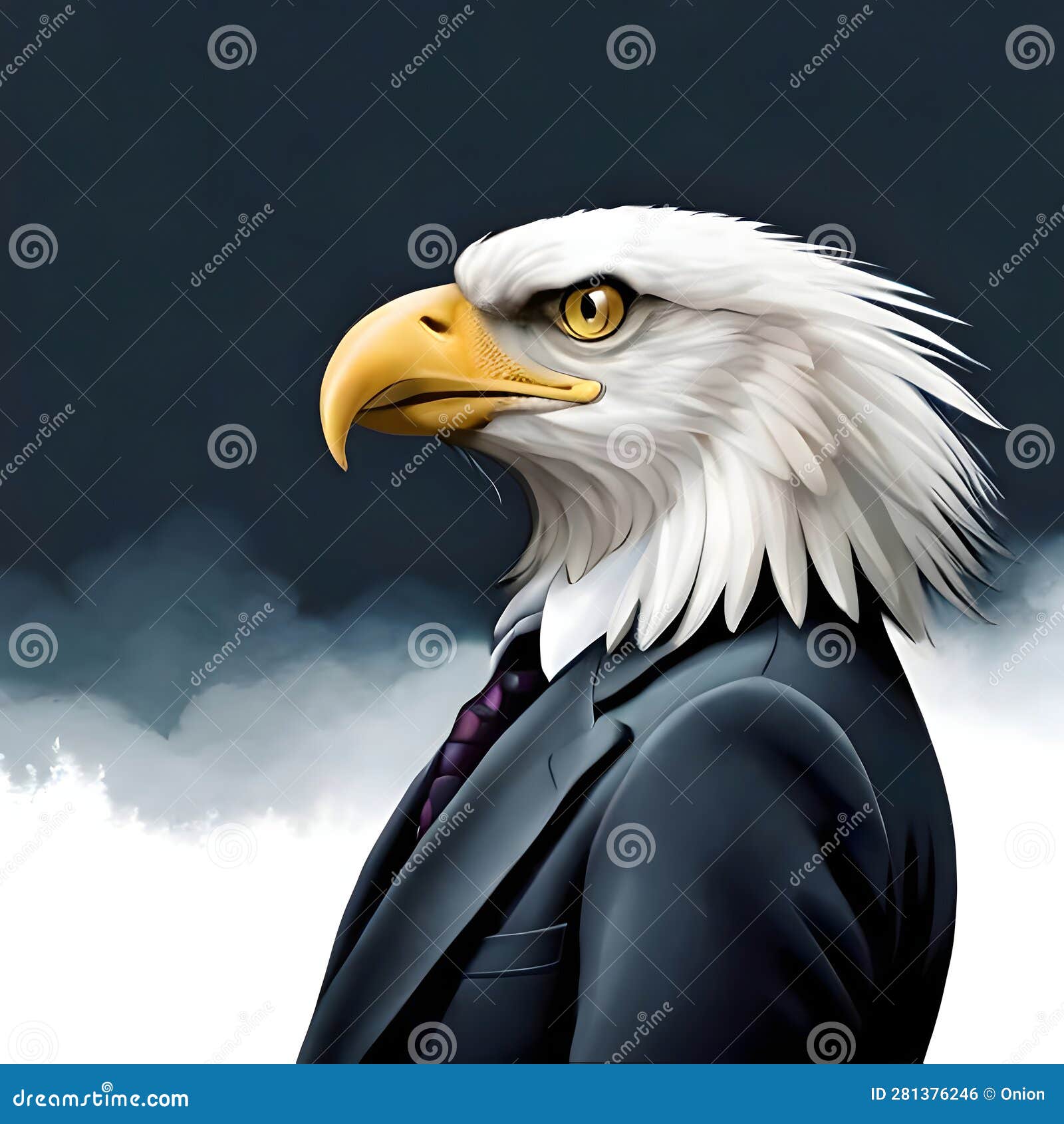 Cool Bald Eagle Illustration - Ai Generated Image Stock Illustration ...