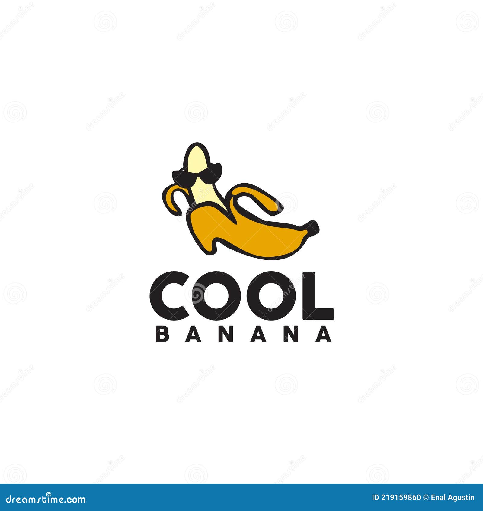 Cool Banana Logo Design Template Stock Vector - Illustration of hipster ...