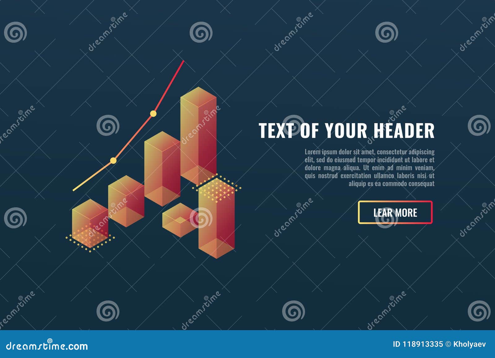Cool Banner with Charts, Data Visualization Concept, Growing Up ...