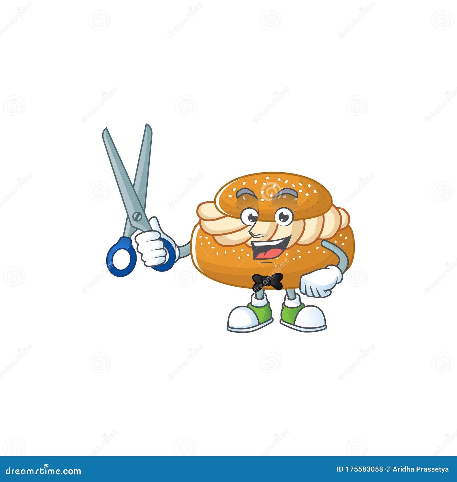 Cool Barber Semla Cartoon Mascot Design Style Stock Vector ...