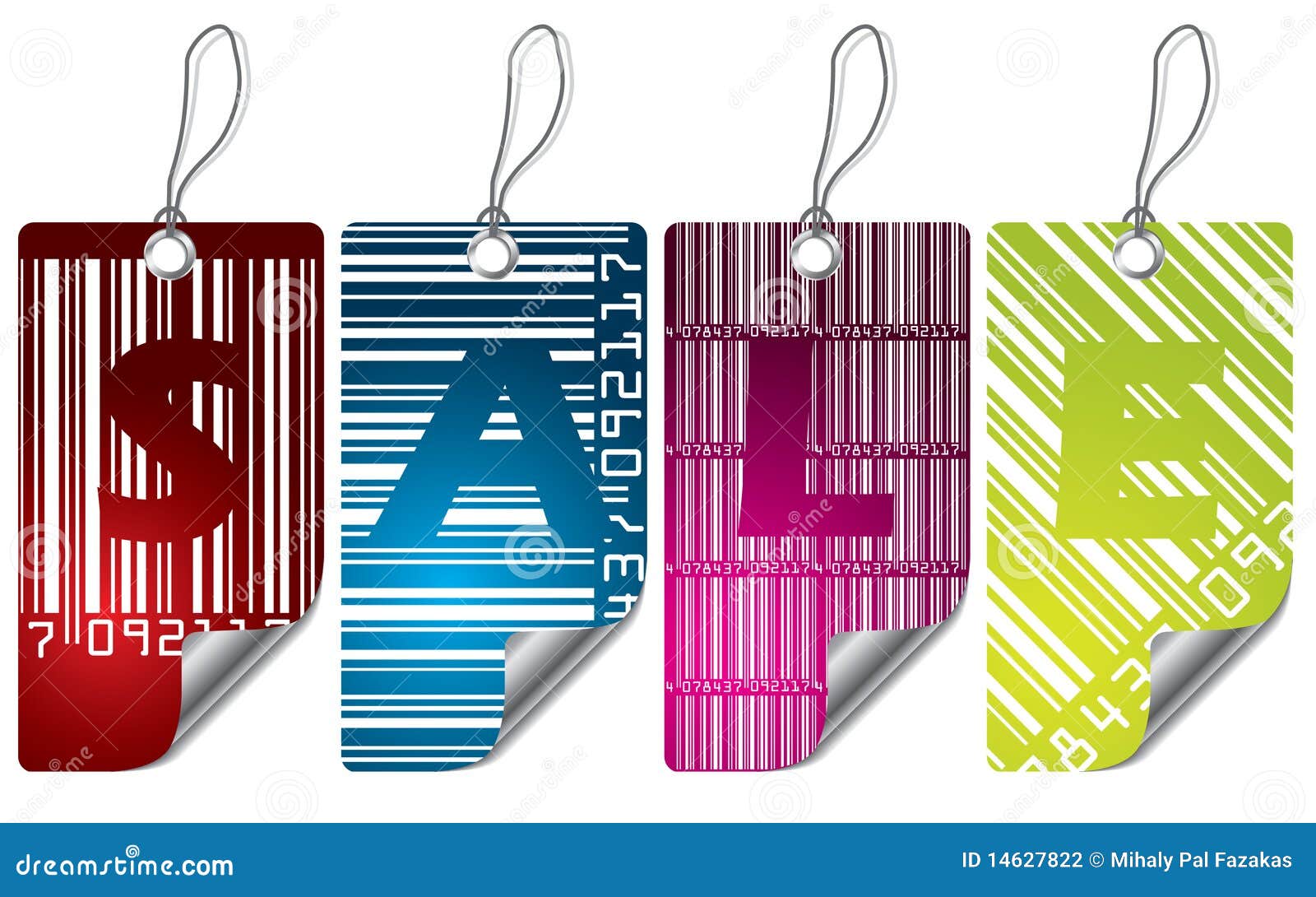 Cool barcode labels stock vector. Illustration of price - 14627822