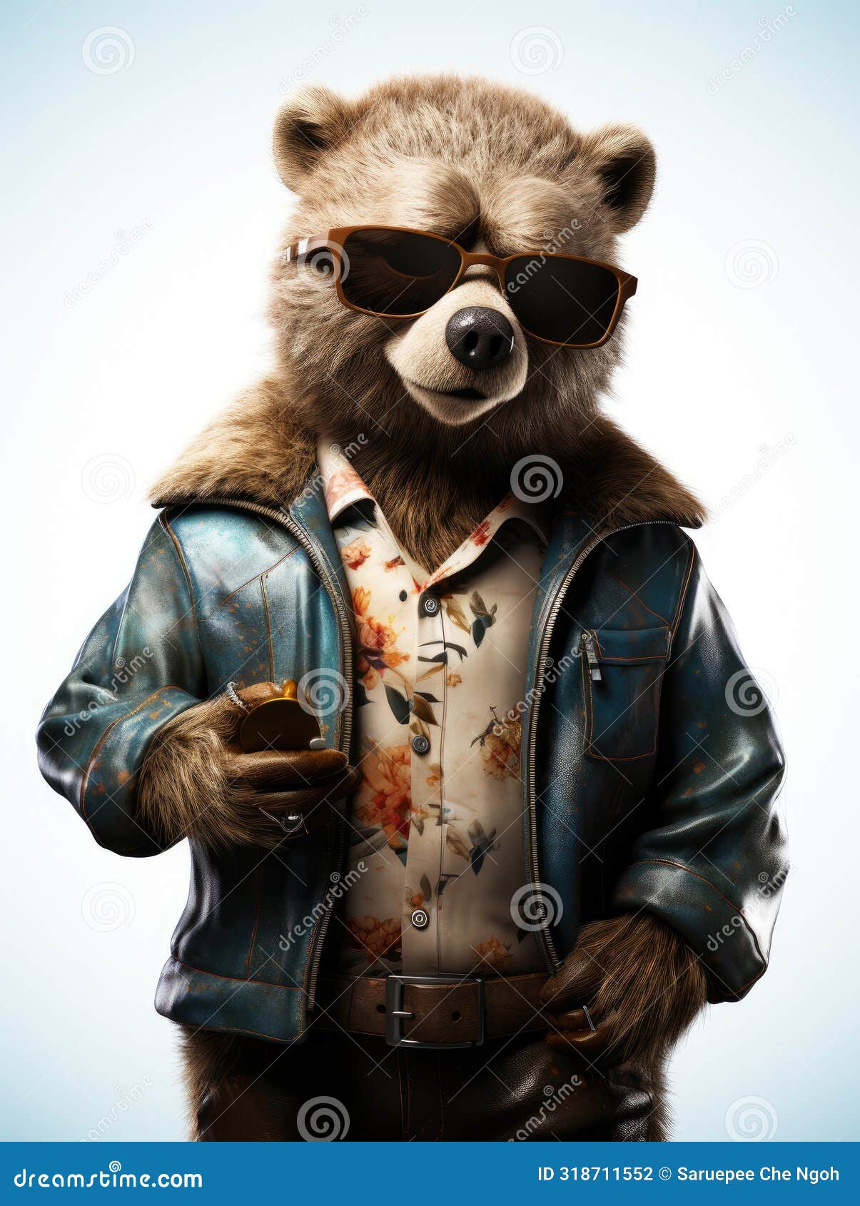 Cool Bear Doll Smoking Cigarette on White Background Stock Illustration ...