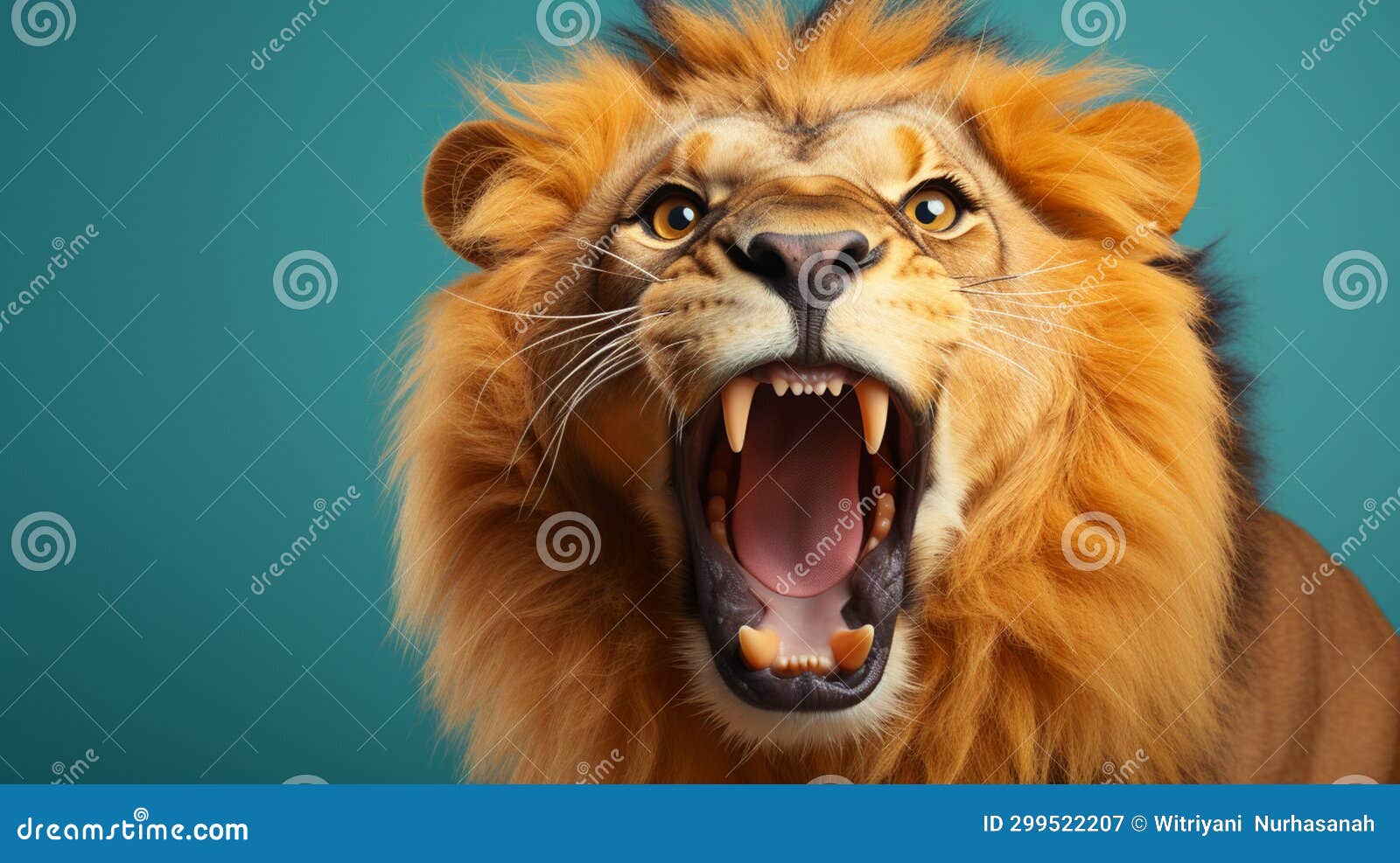 Cool Beautiful Lion Holding and Screaming. Generative Ai Stock ...