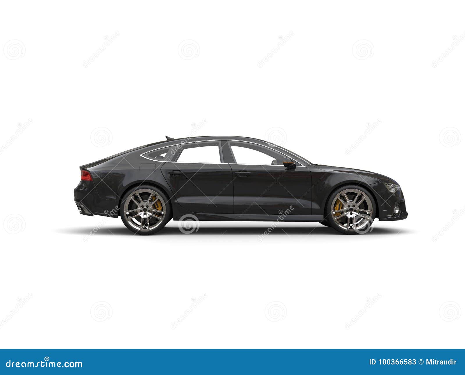 Cool Black Business Car - Side View Stock Illustration - Illustration ...