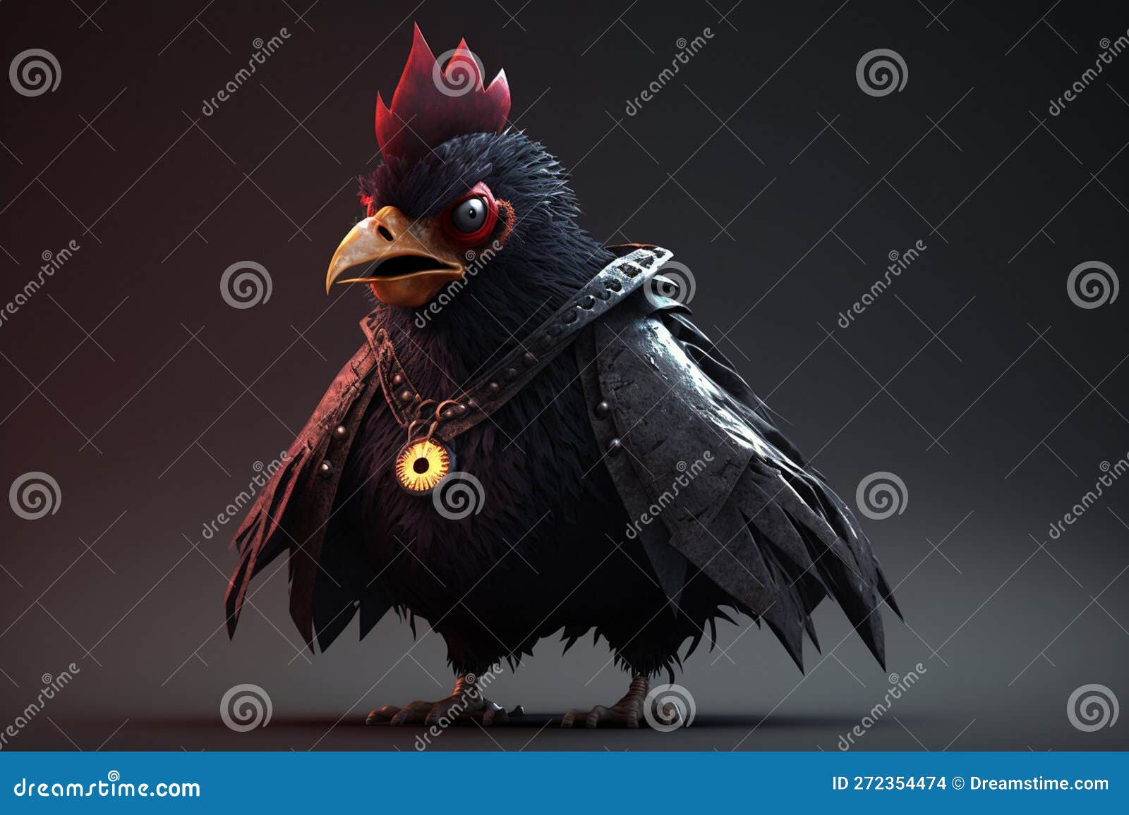 The Cool Black Chicken that Looks Like a Vampire Stock Illustration ...