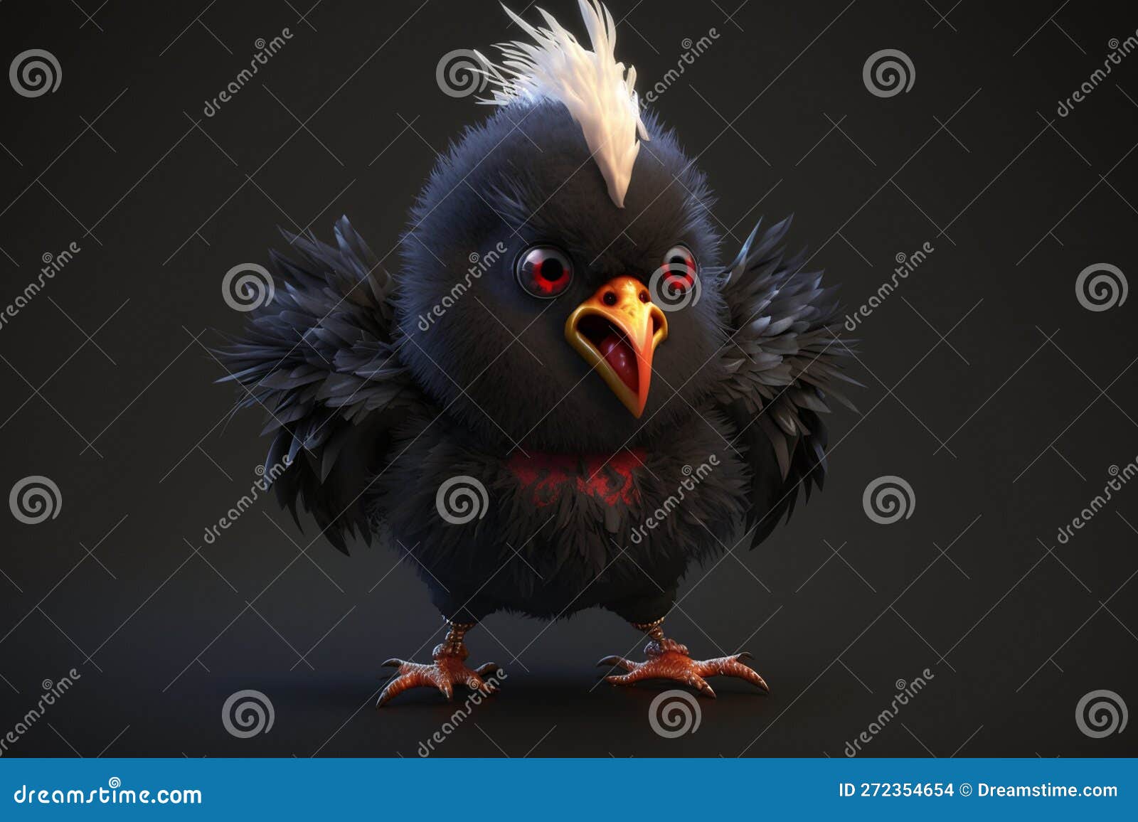 The Cool Black Chicken that Looks Like a Vampire Stock Illustration ...