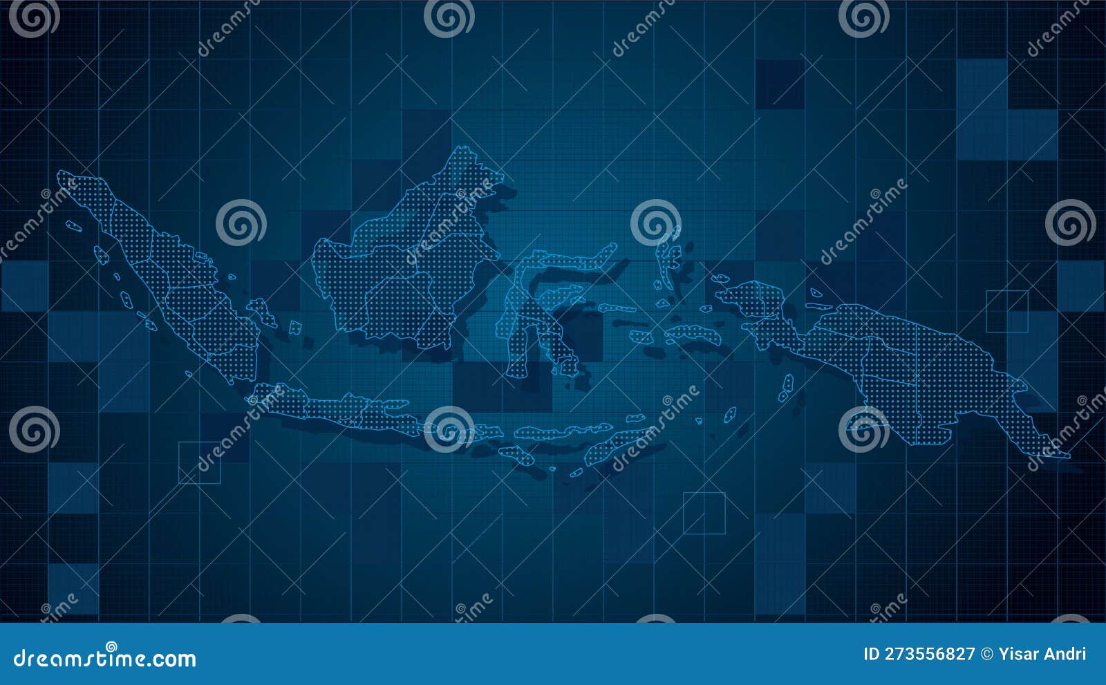 Cool Blue Abstrak Technologi Vector Tech Stylized Modern Indonesia Map ...