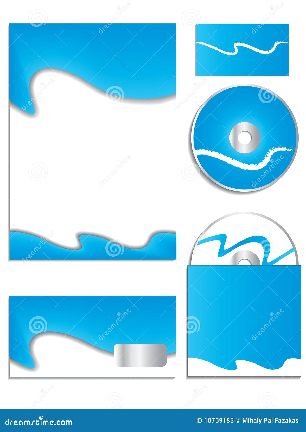 Cool Blue Company Vector Set 2 Stock Vector - Illustration of blank ...