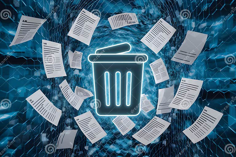Cool Blue Digital Trash Bin Deletes Floating Documents in Mesh Network ...