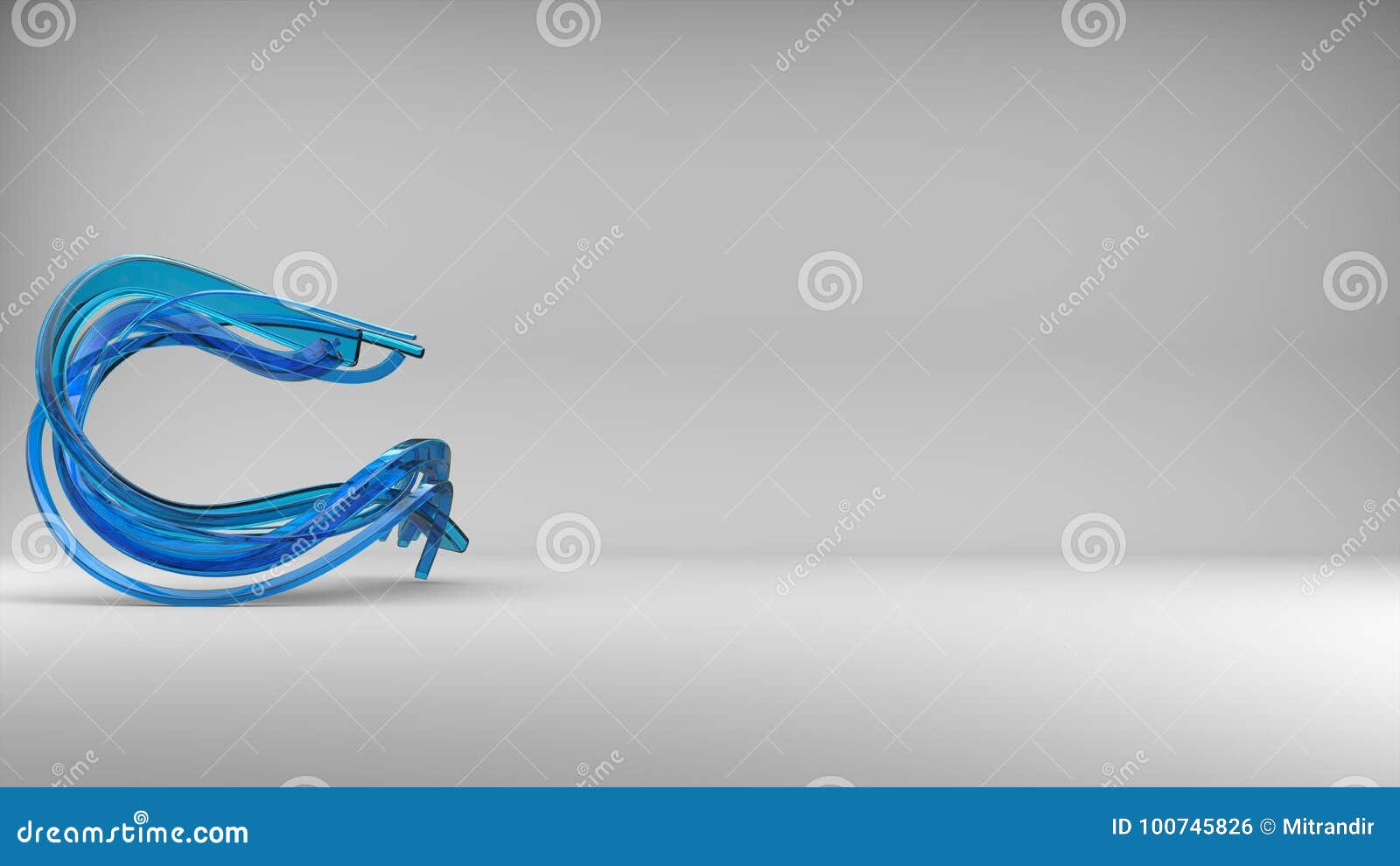 Cool Blue Glass Subtle Abstract Sculpture Stock Illustration ...