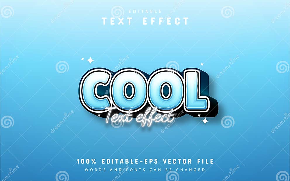 Cool Blue Gradient Style Text Effect Stock Vector - Illustration of modern, digital: 256120606