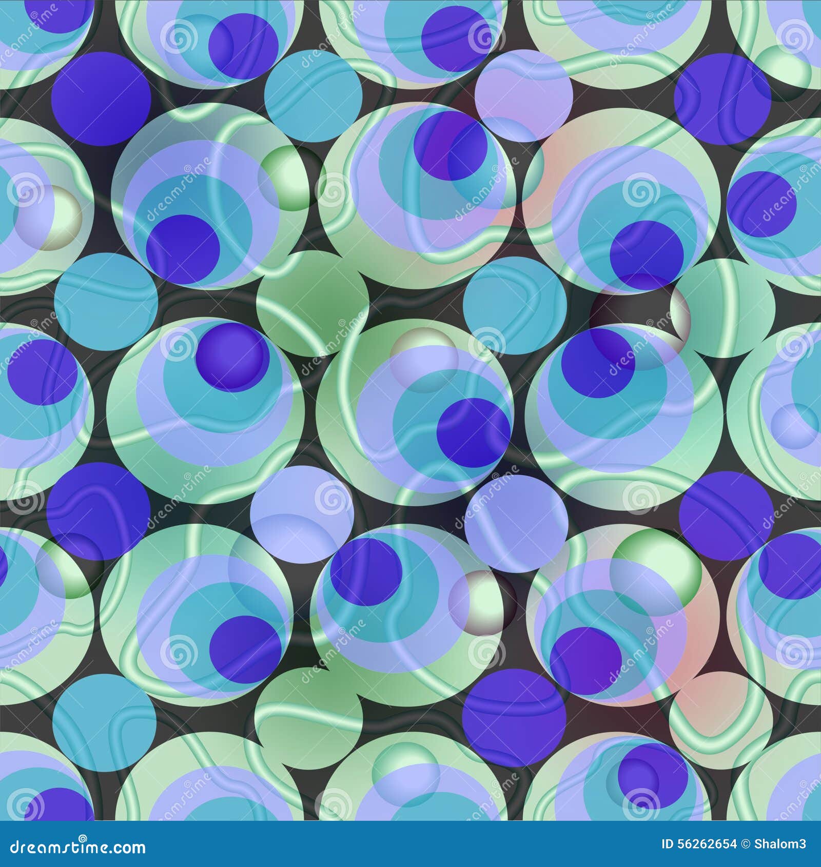 Cool Blue-green Bubbles on a Dark Background. Abstract Fantasy Design ...