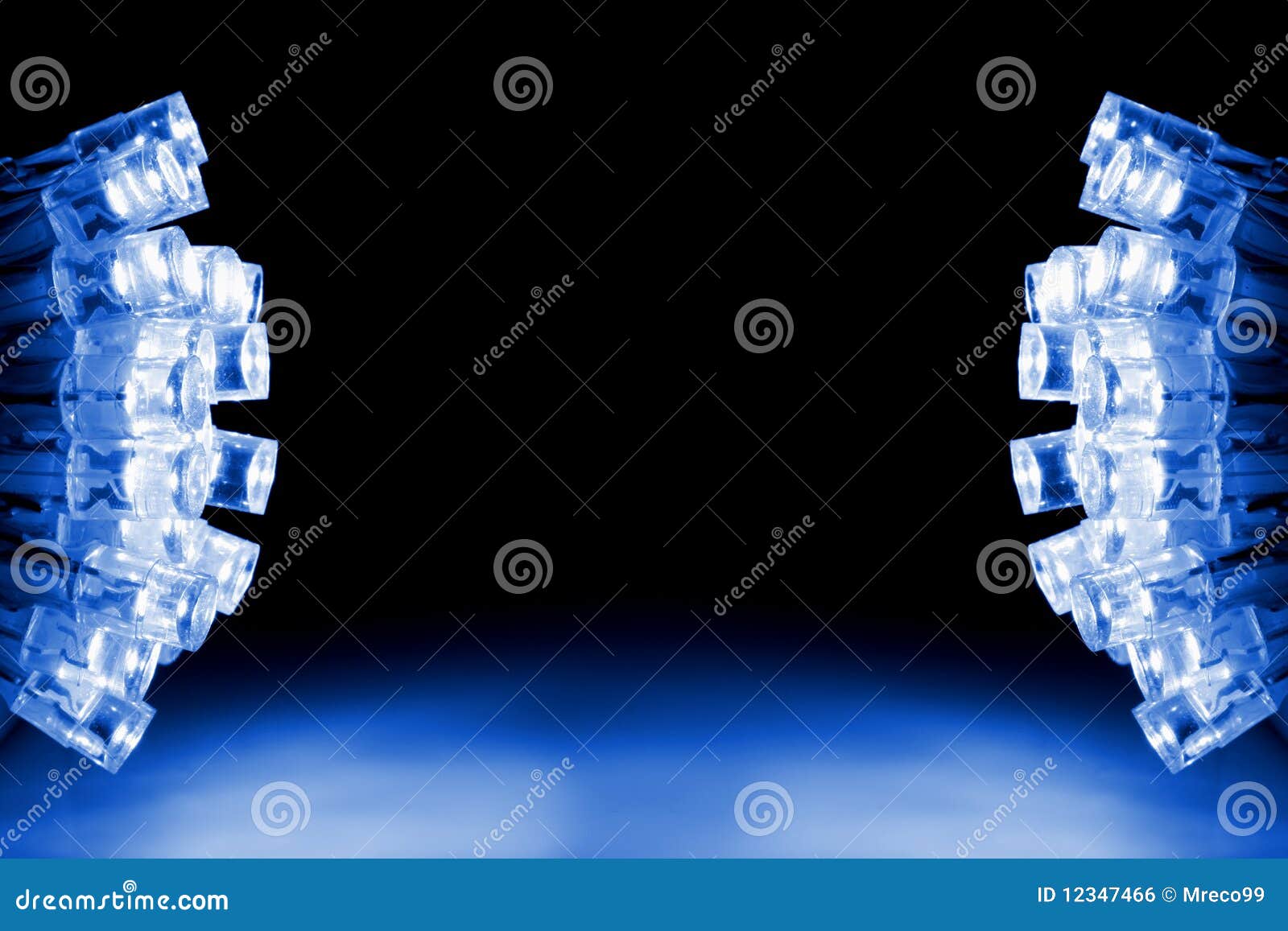 Cool Blue LED Lights Both Sides of the Image Stock Photo - Image of ...