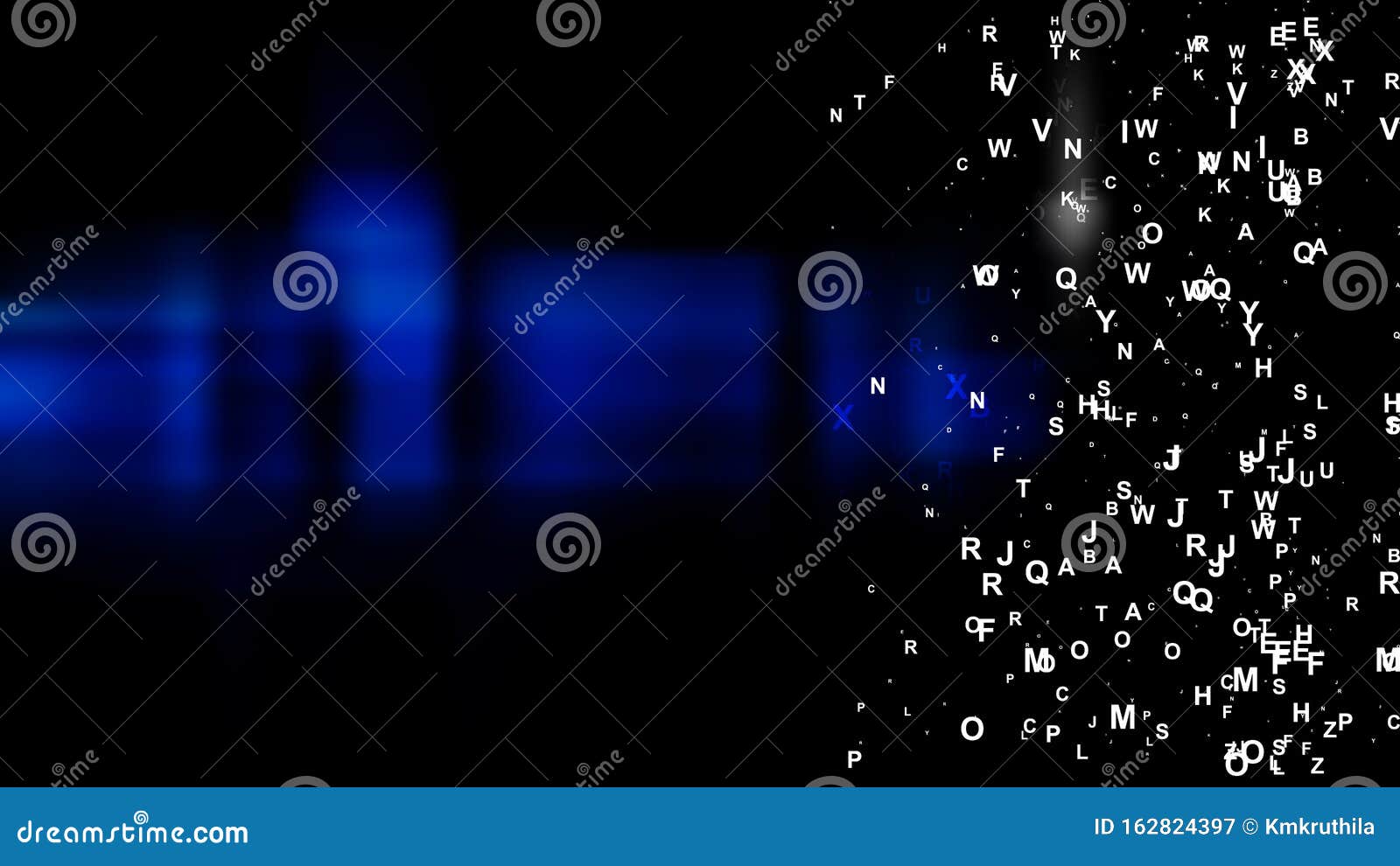 Cool Blue Letters Background Stock Vector - Illustration of text, spell ...