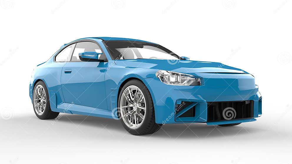 Cool Blue Modern Fast Electric Car - Front Side View Stock Image ...