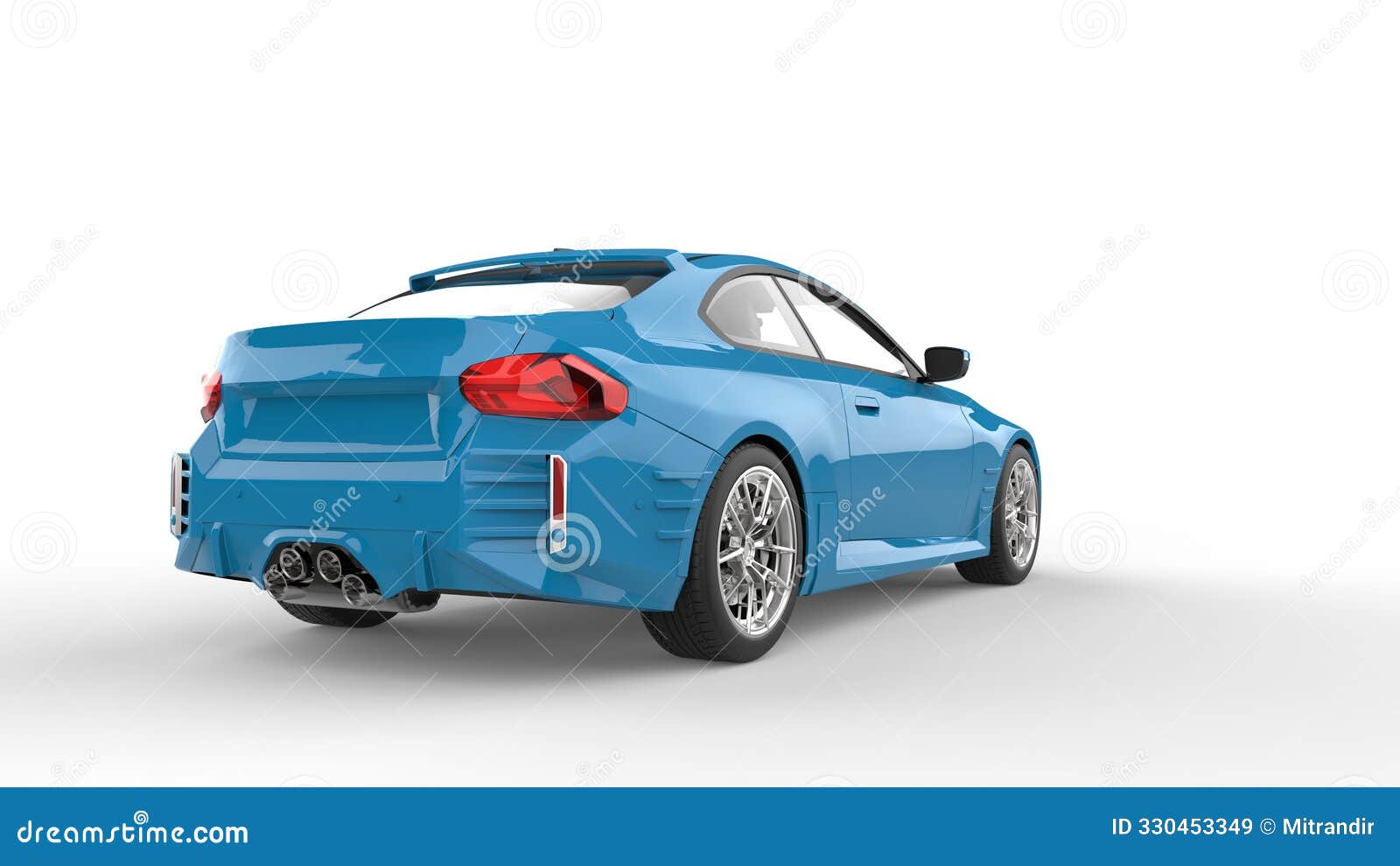 Cool Blue Modern Fast Electric Car - Rear Side View Stock Image - Image ...