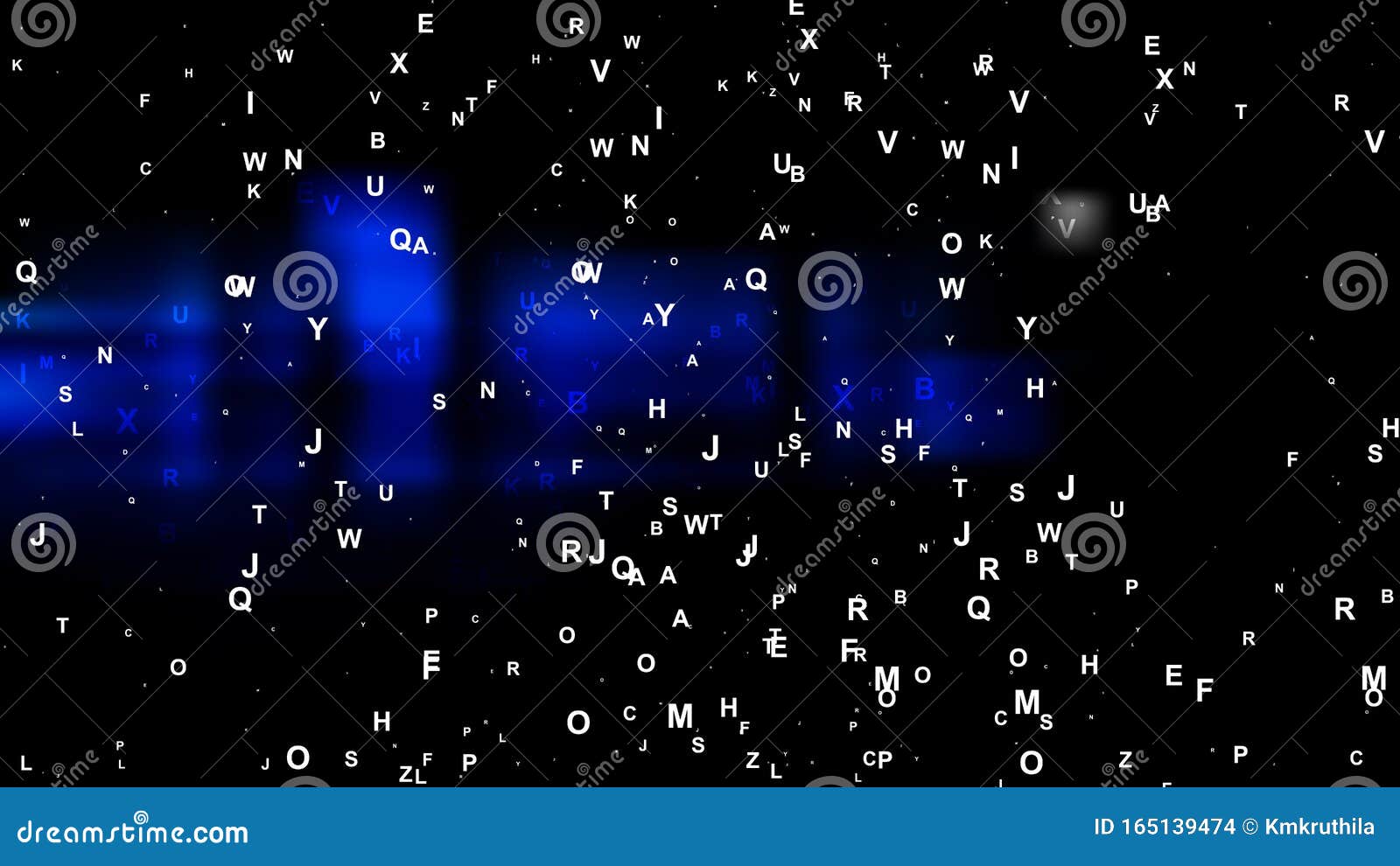 Cool Blue Scattered Letters Background Vector Illustration Stock Vector ...