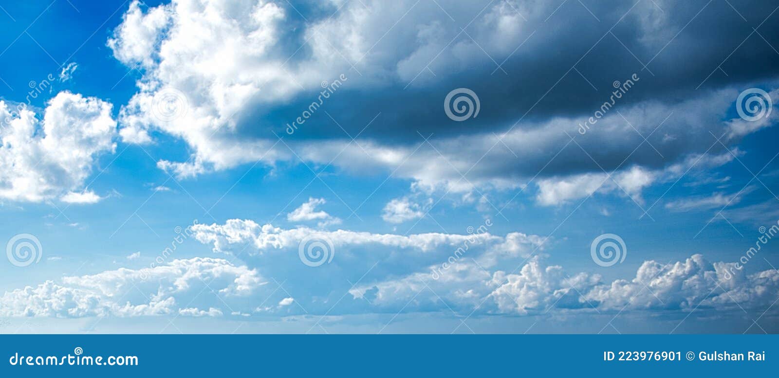Cool blue sky stock image. Image of cloud, cumulus, beach - 223976901