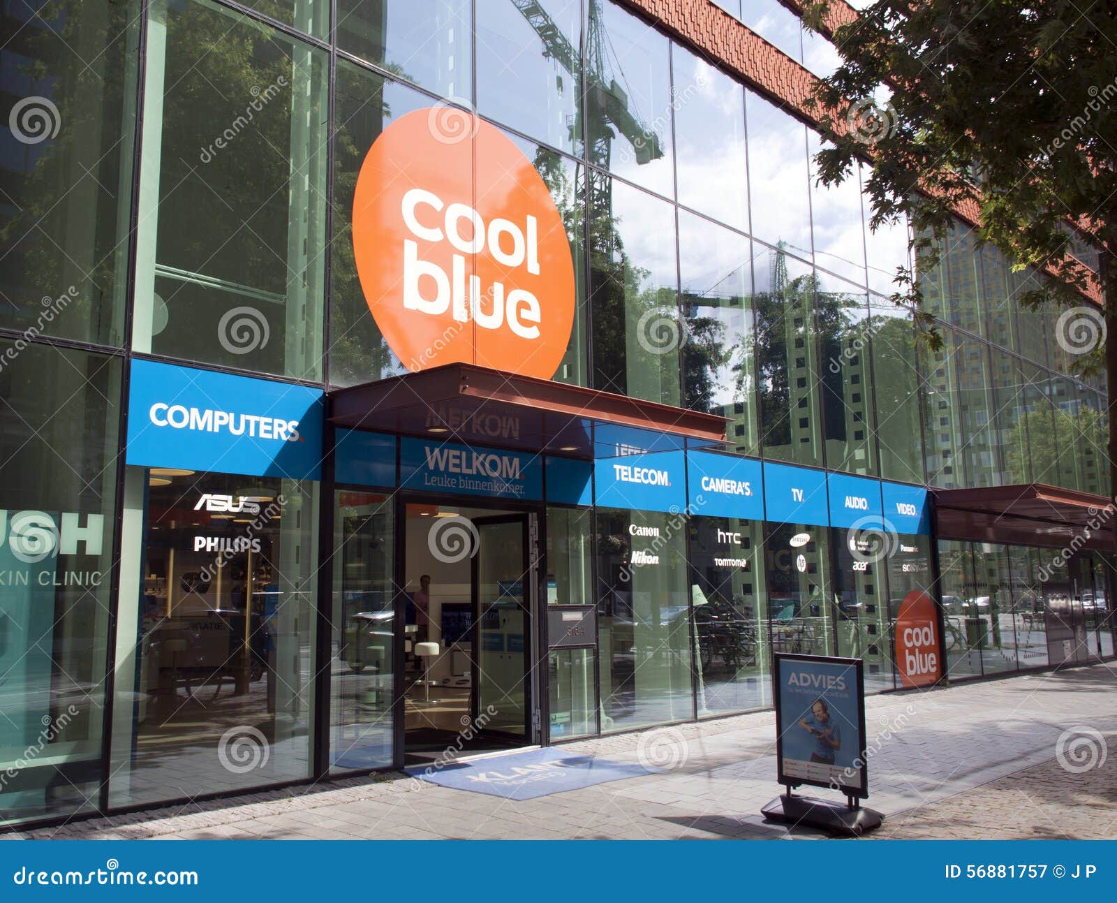 Cool blue store editorial photography. Image of business - 56881757