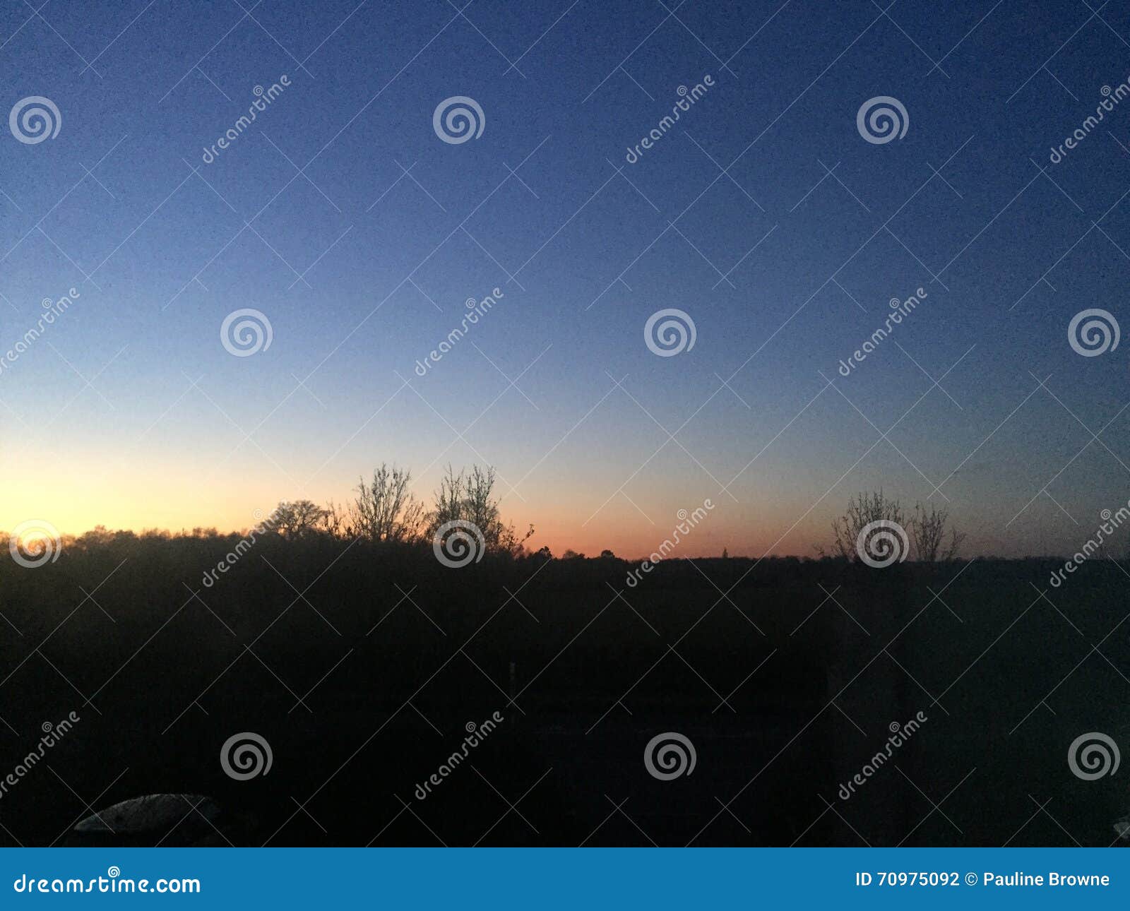 Cool blue sunset stock photo. Image of cool, light, spring - 70975092