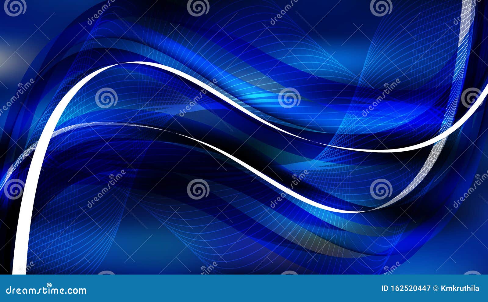 Cool Blue Wavy Lines Background Template Stock Vector - Illustration of ...