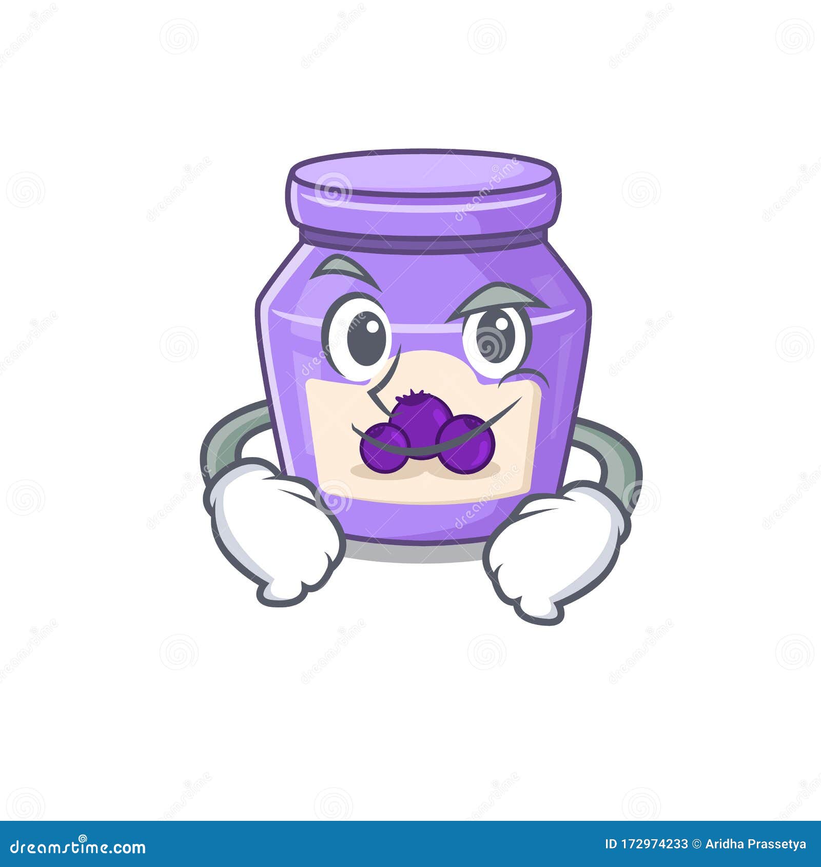 Cool Blueberry Jam Mascot Character with Smirking Face Stock Vector ...