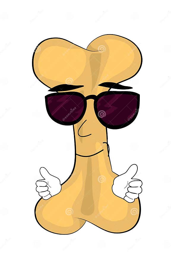 Cool bone cartoon stock illustration. Illustration of isolated - 48601313