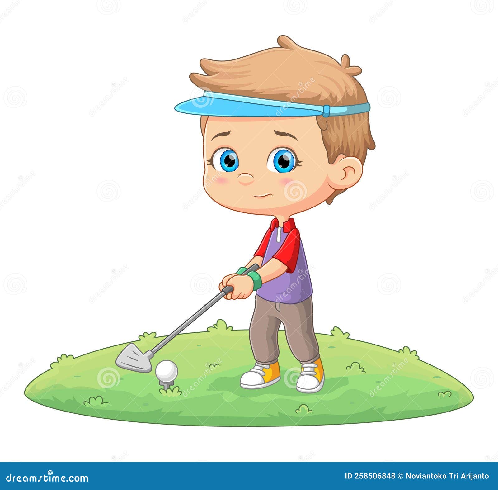 The Cool Boy is Playing Golf in the Golf Course and Ready To Hit Stock ...