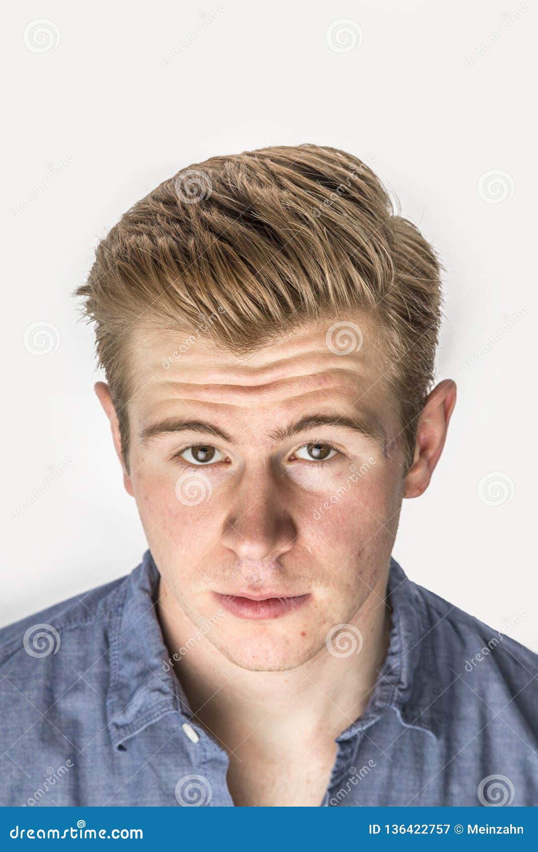 Cool Boy with Red Hair Posing in Studio Stock Image - Image of beauty ...