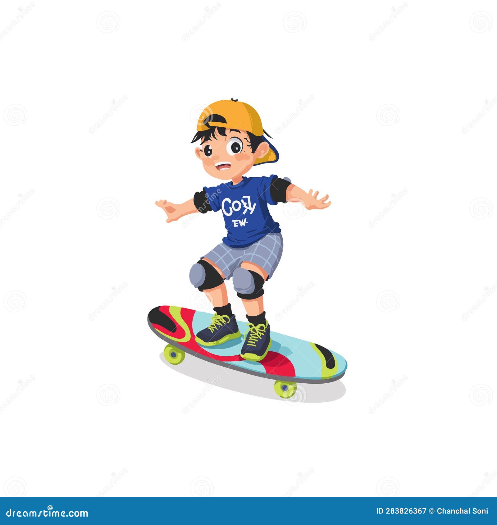 Cool Boy on Skateboard Vector Stock Illustration - Illustration of ...