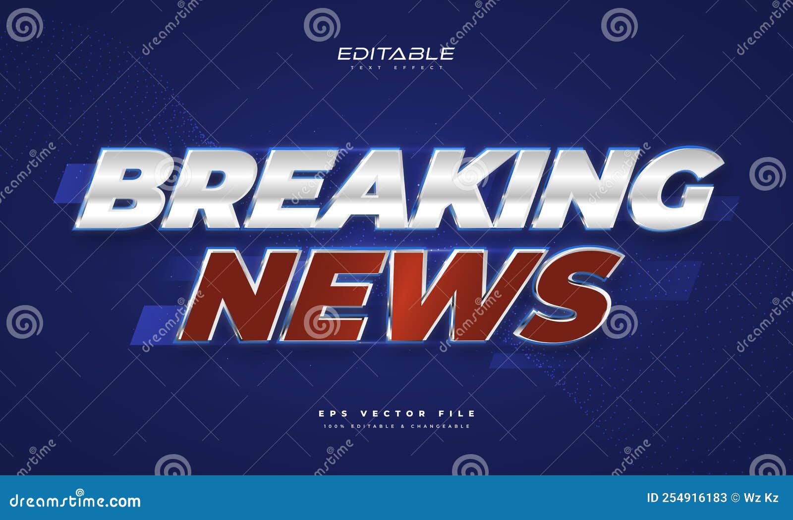 Cool Breaking News Text Effect Stock Vector - Illustration of bold ...