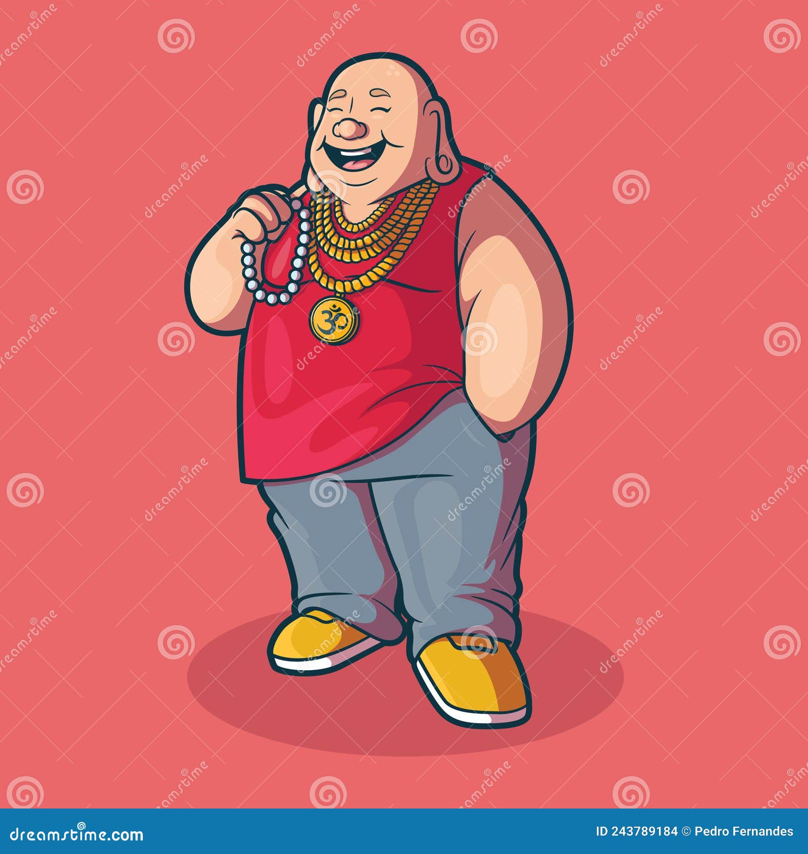 Cool Buda Character Vector Illustration. Stock Vector - Illustration of ...