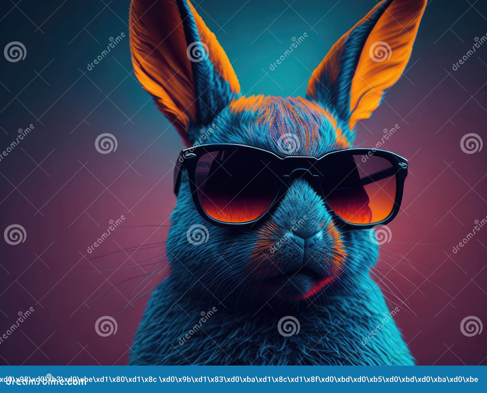 Cool Bunny with Sunglasses on Colorful Background. Ai Generative Stock ...