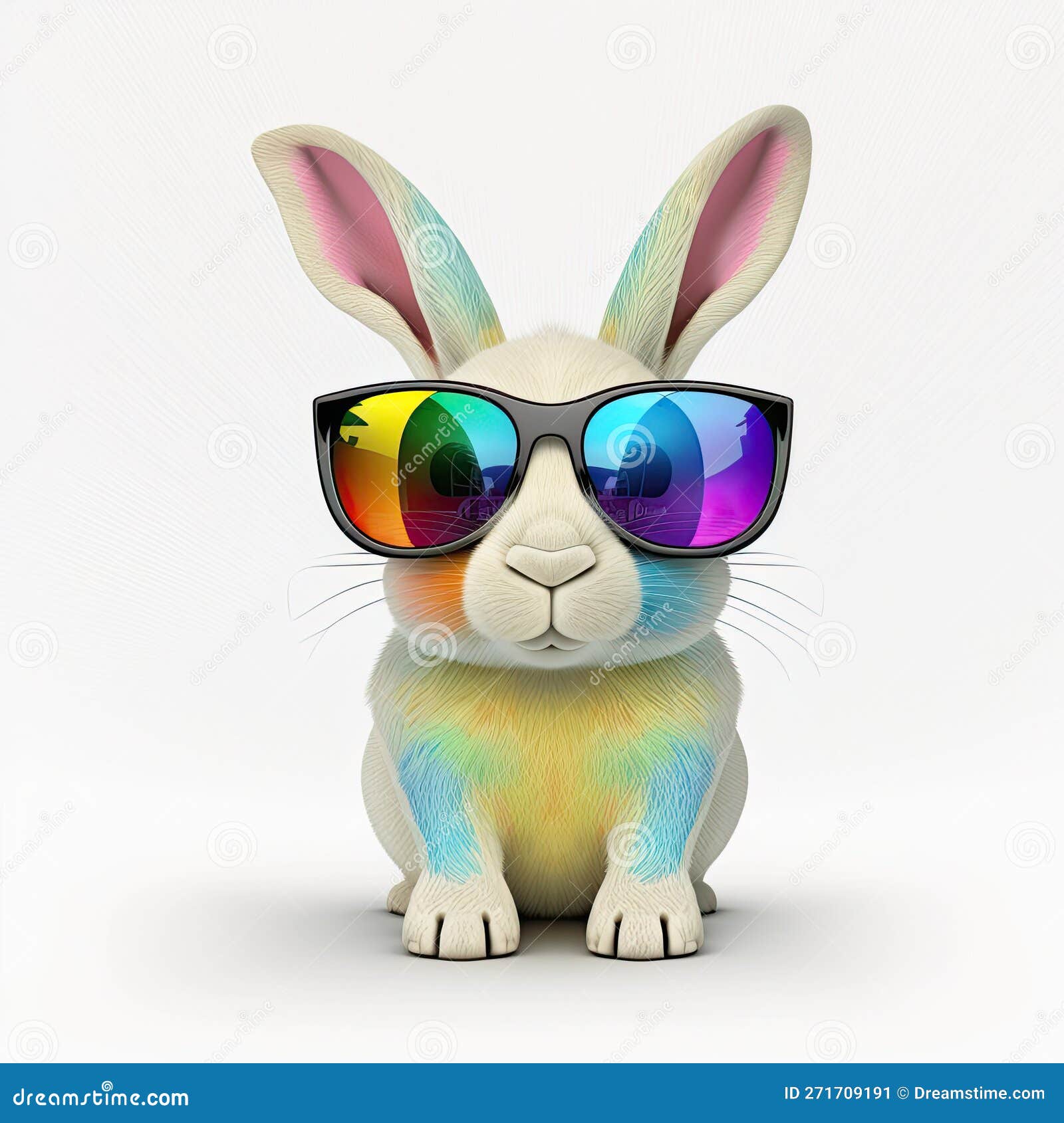 Cool Bunny with Sunglasses on a White Background. Happy Easter Card ...