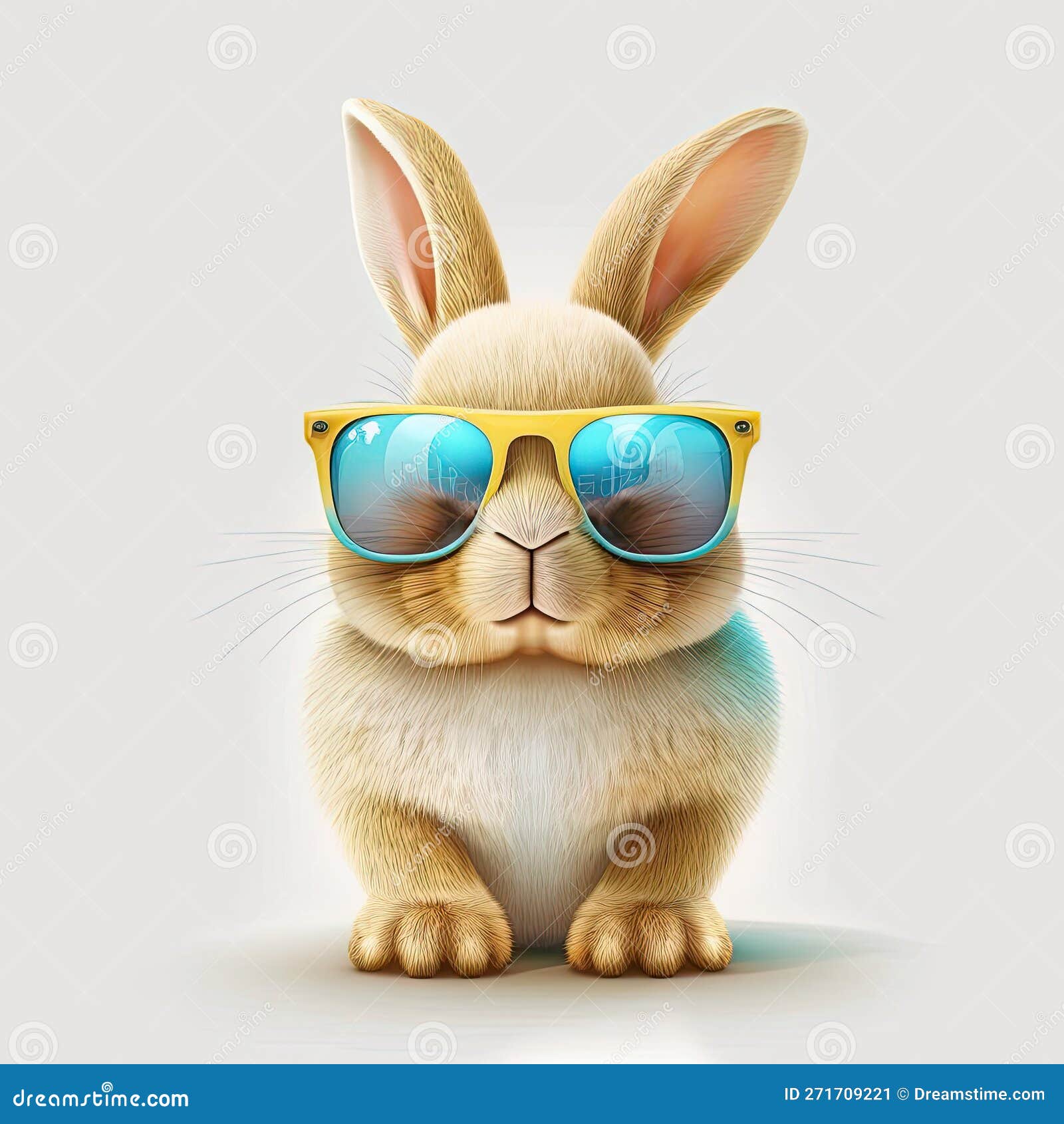 Cool Bunny with Sunglasses on a White Background. Happy Easter Card ...