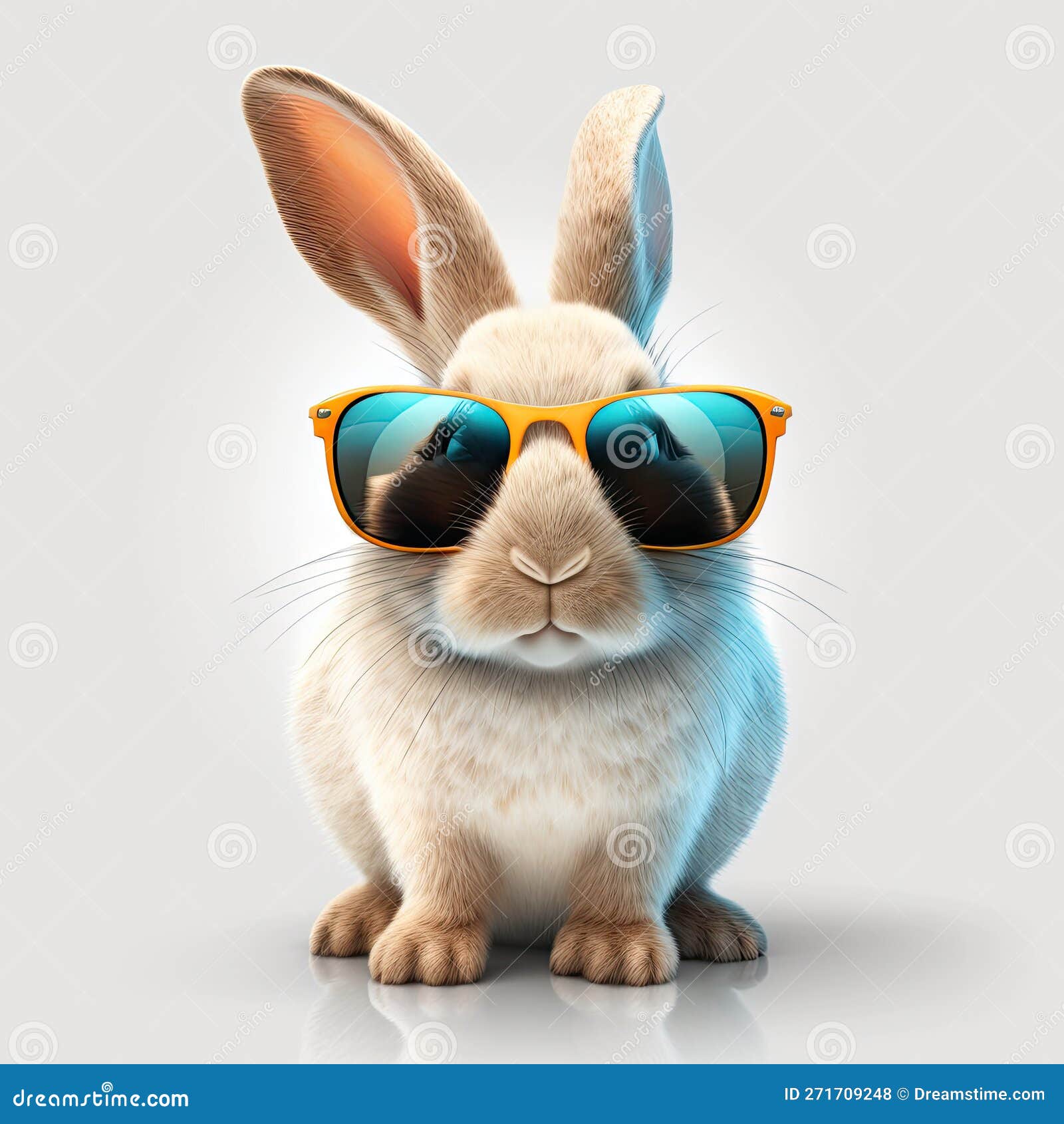 Cool Bunny with Sunglasses on a White Background. Happy Easter Card ...