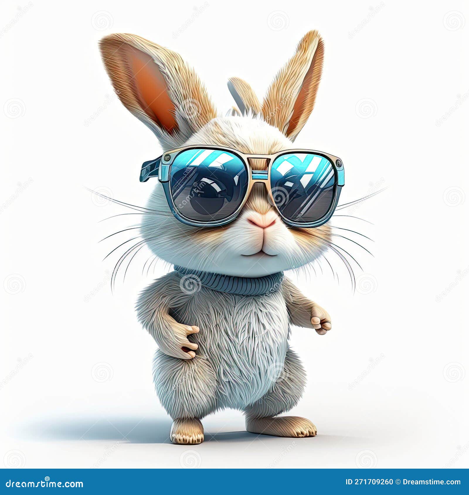 Cool Bunny with Sunglasses on a White Background. Happy Easter Card ...