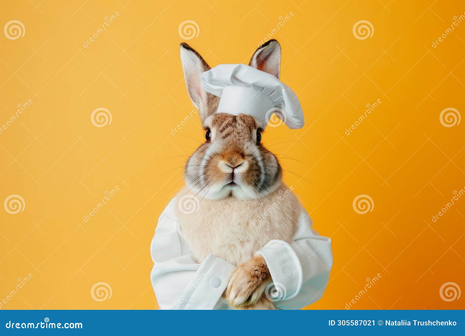 Cool Bunny Wearing Chef Uniform. Rabbit Chef with Hat in Kitchen. Funny ...