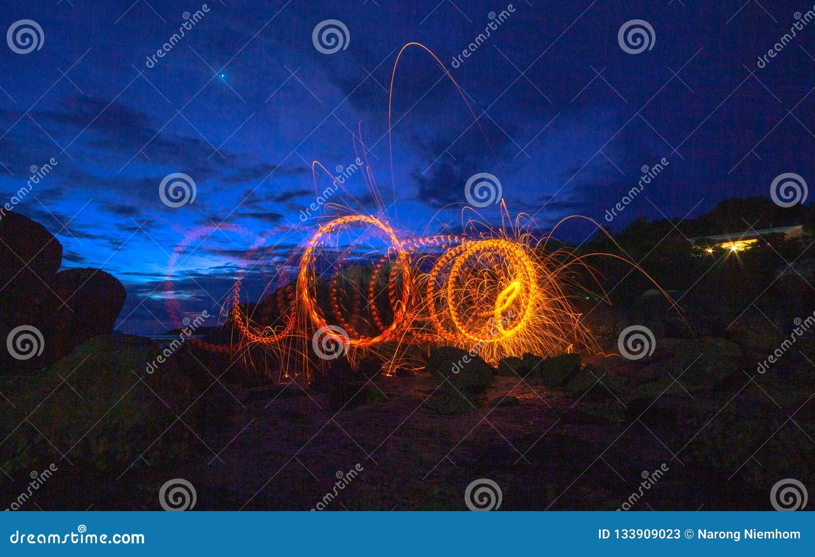 Cool Burning Steel Wool Fire Work Photo Experiments Stock Image - Image ...