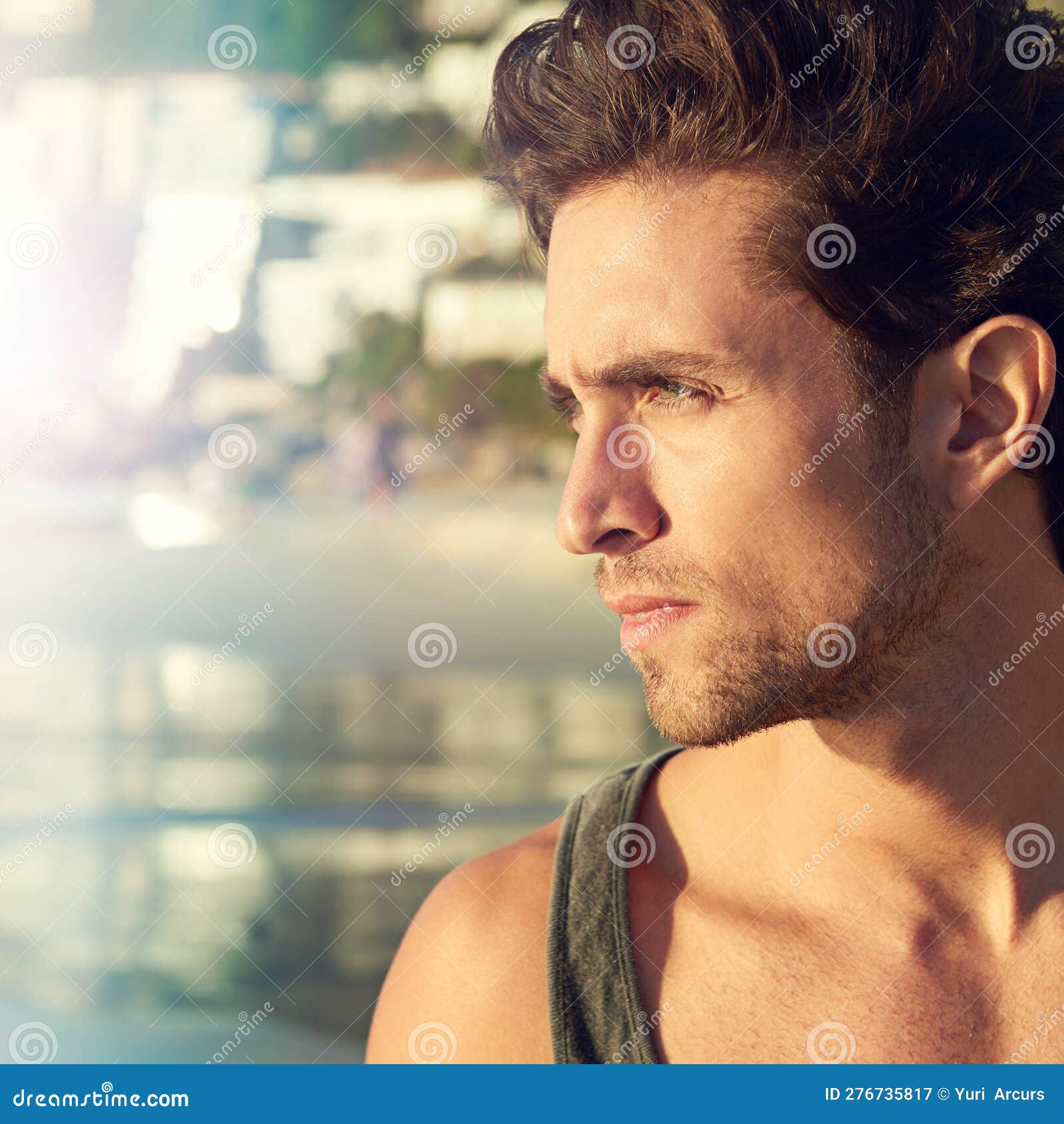 Cool, Calm and Collected. a Young Man on the Beach. Stock Image - Image ...